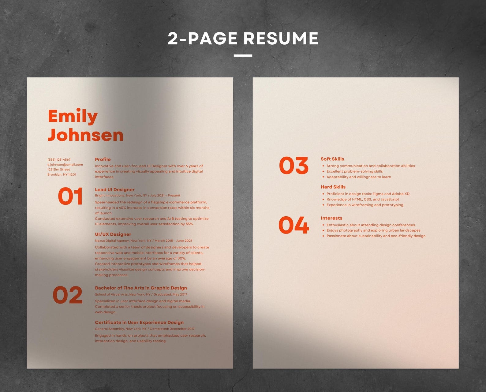 UI/UX Designer Resume Template for Canva • 1-page + 2-page Resume ...