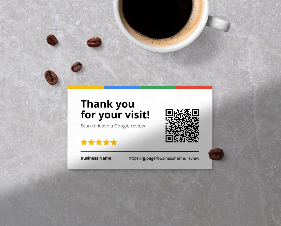 Review Card Template for Canva • 85 X 55 Mm • 3.5 X 2 in • Business ...