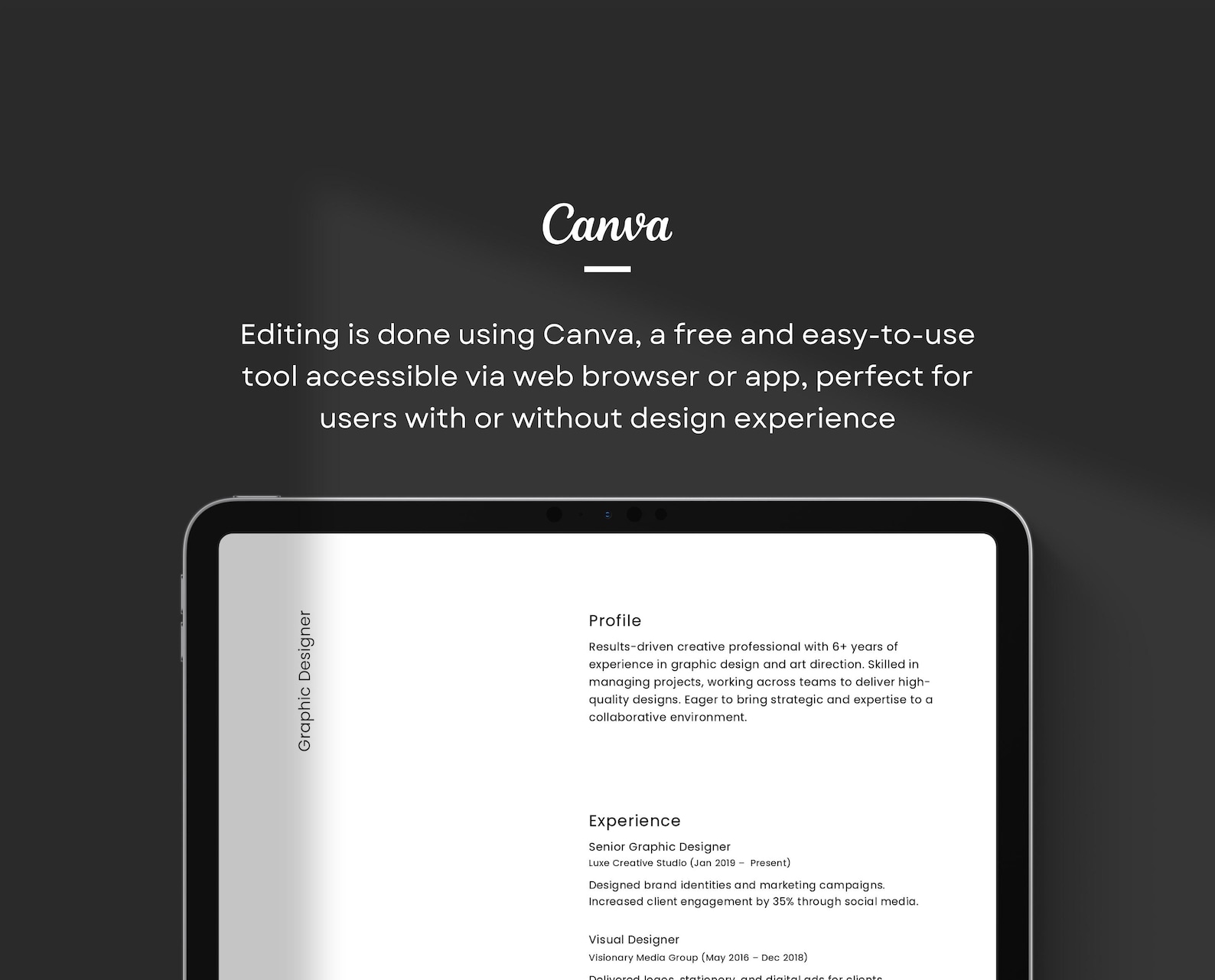 Modern Minimalist Resume Template Without Photo • 1-page + 2-page CV ...