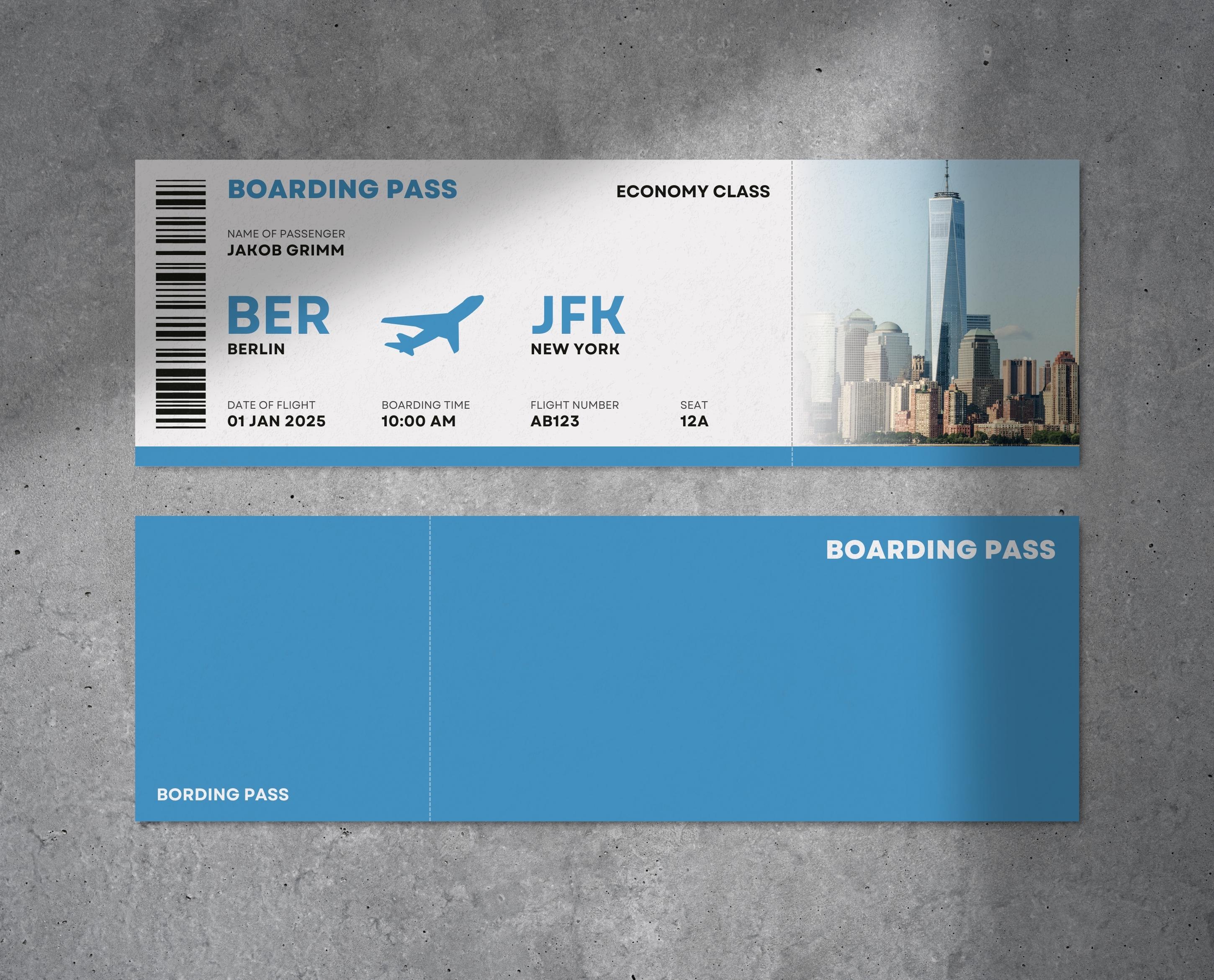 Editable Fake Flight Ticket Template: Surprise Gift (canva Template) - Etsy