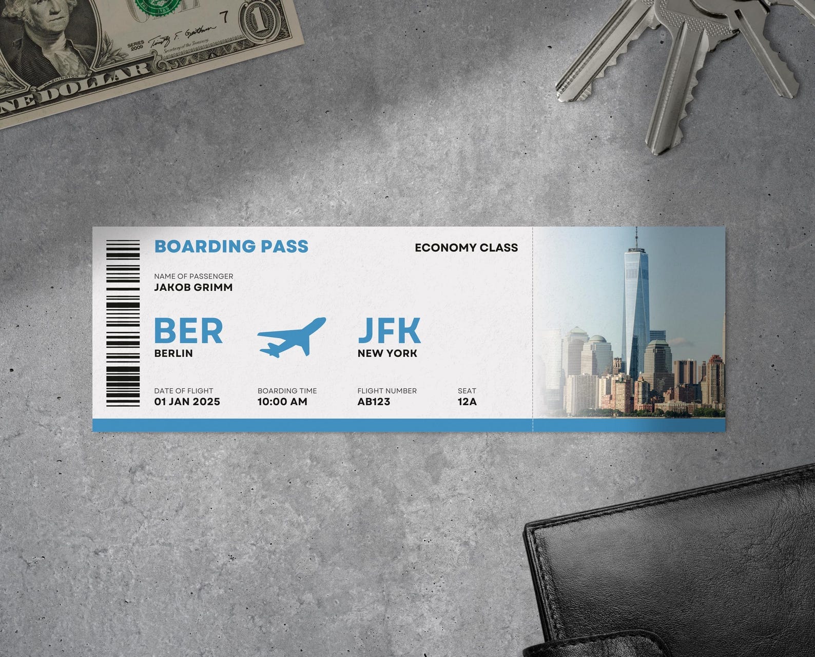 Editable Fake Flight Ticket Template: Surprise Gift (canva Template) - Etsy