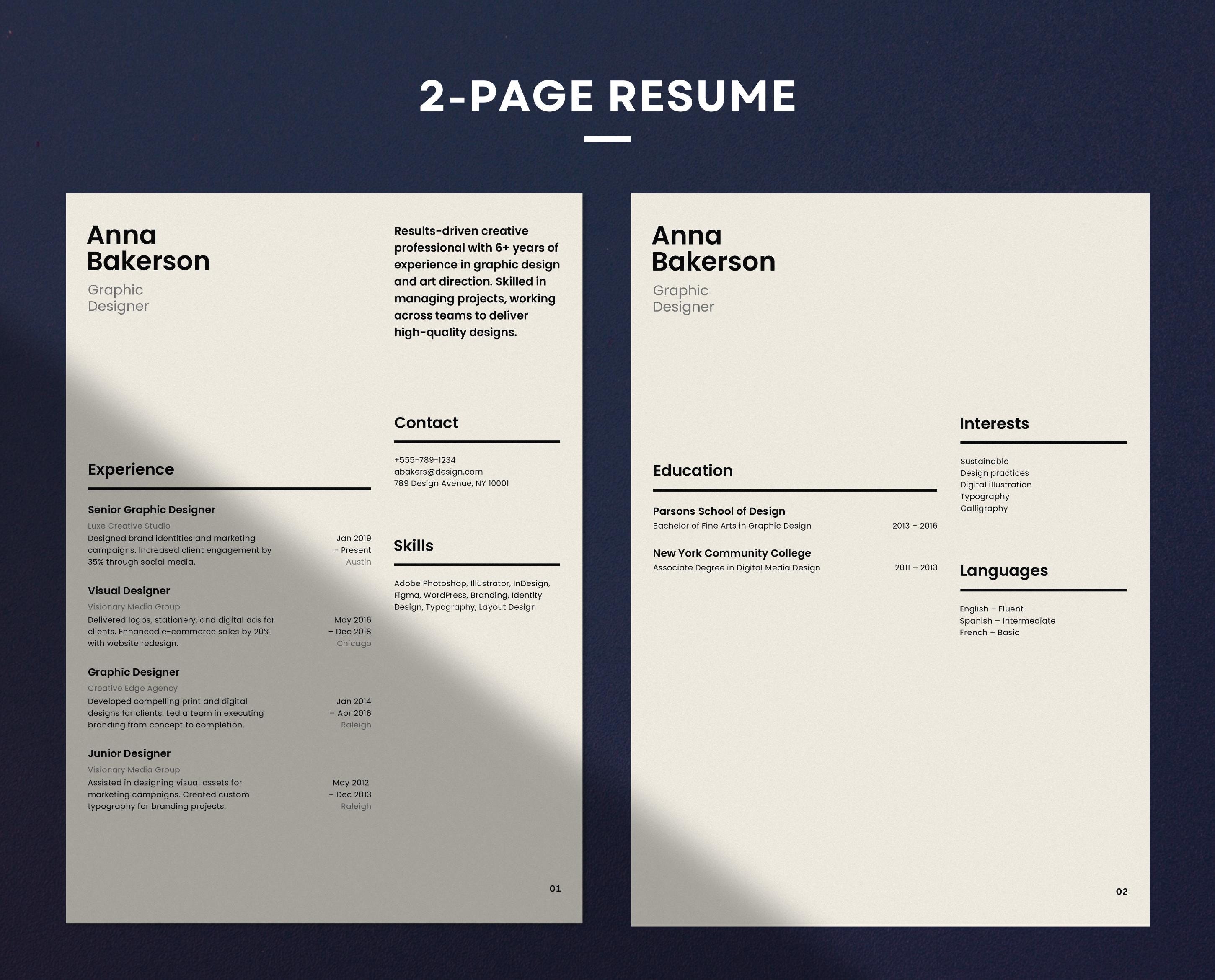 Minimalist Beige Resume Template: 1 & 2-page CV + Cover Letter (canva ...