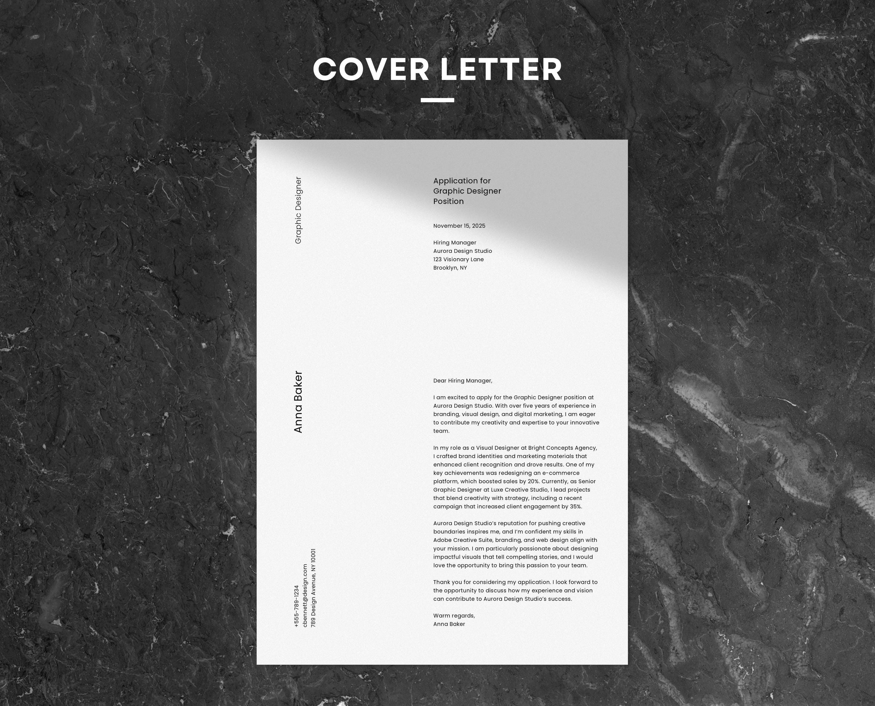 Modern Minimalist Resume Template Without Photo • 1-page + 2-page CV ...