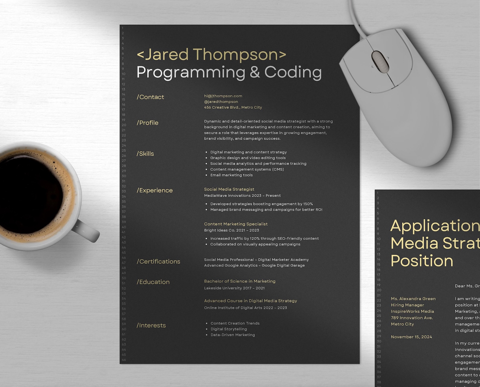 Modern Resume Template: Coding, Programmer, Developer CV (canva ...