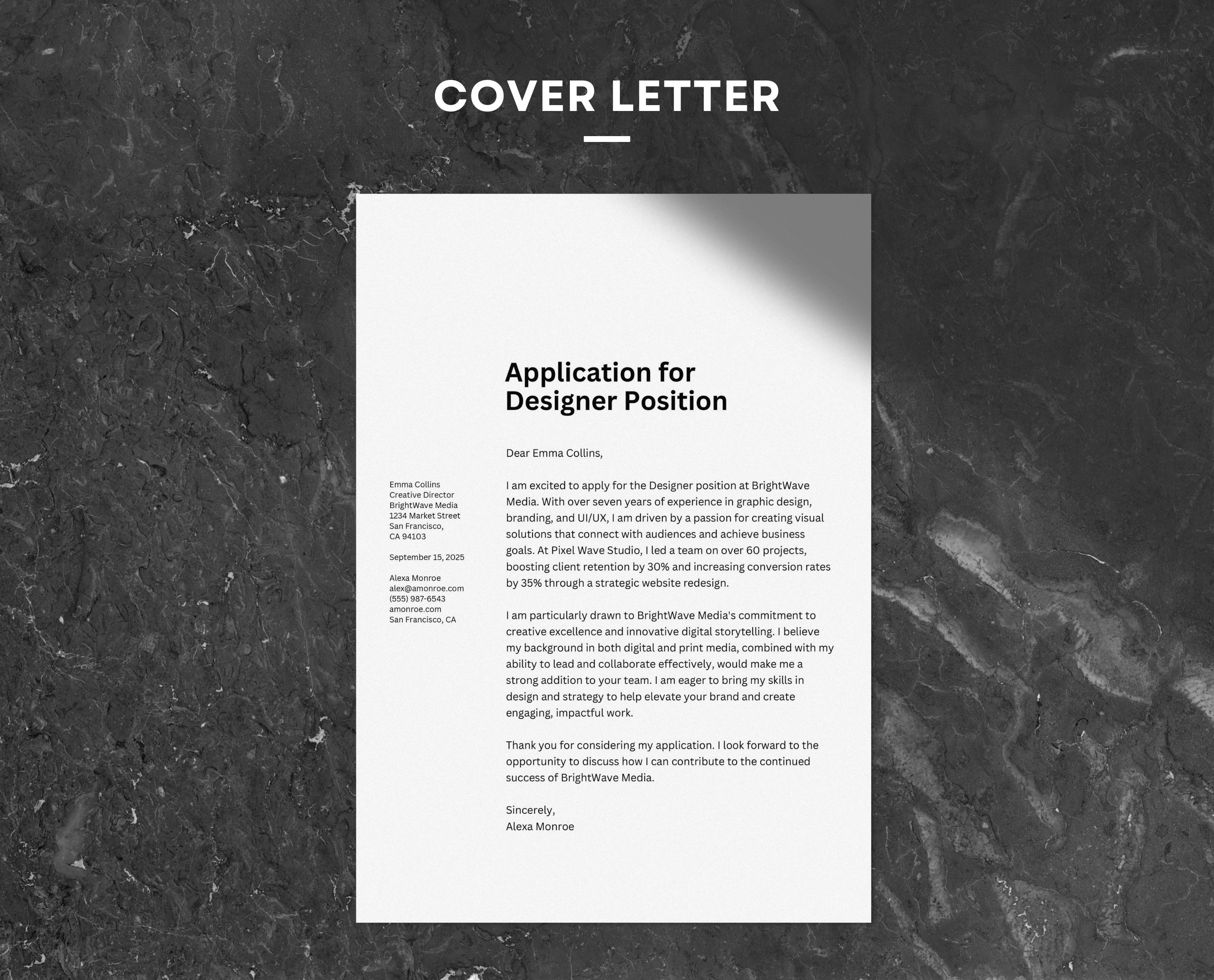 Clean & Modern Resume Template • Editable in Browser • 1-page CV + 2 ...