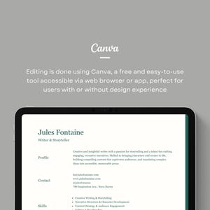 Elegant Writer Resume Template: 1-page CV & Cover Letter (canva ...