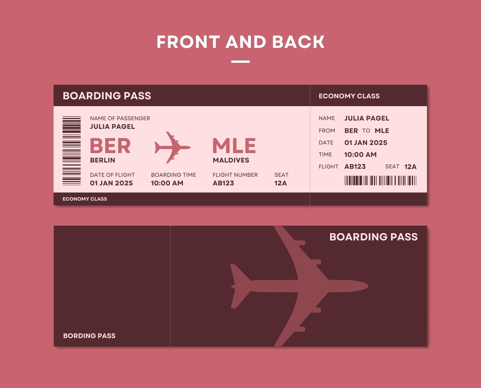 Customizable Flight Ticket Template • Fake Ticket for Gifting • Easy ...
