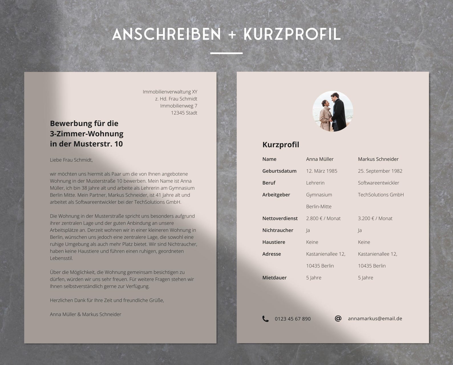 Apartment Application Template for Couples: Cover Letter & Resume ...