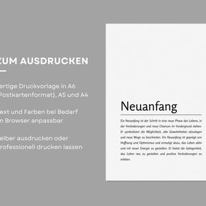 Neuanfang Card: Printable A6 A5 A4 Template (canva Editable, PDF, PNG ...