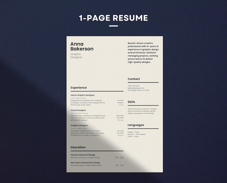 Minimalist Beige Resume Template: 1 & 2-page CV + Cover Letter (canva ...