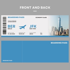 Editable Fake Flight Ticket Template: Surprise Gift (canva Template) - Etsy