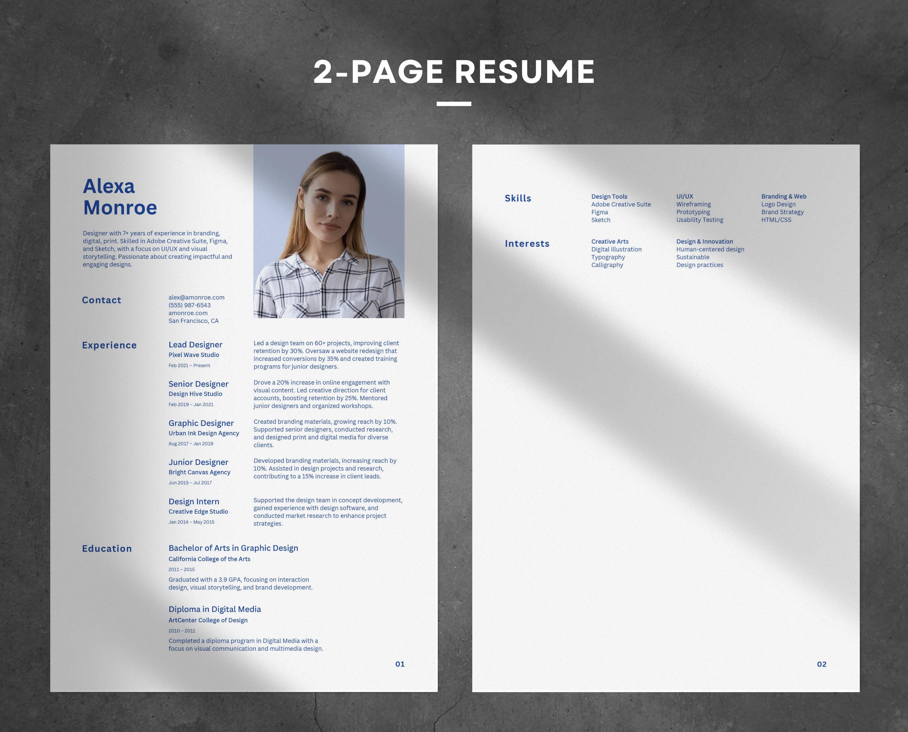 Modern Resume Template With Photo Editable in Browser canva Template 1 ...