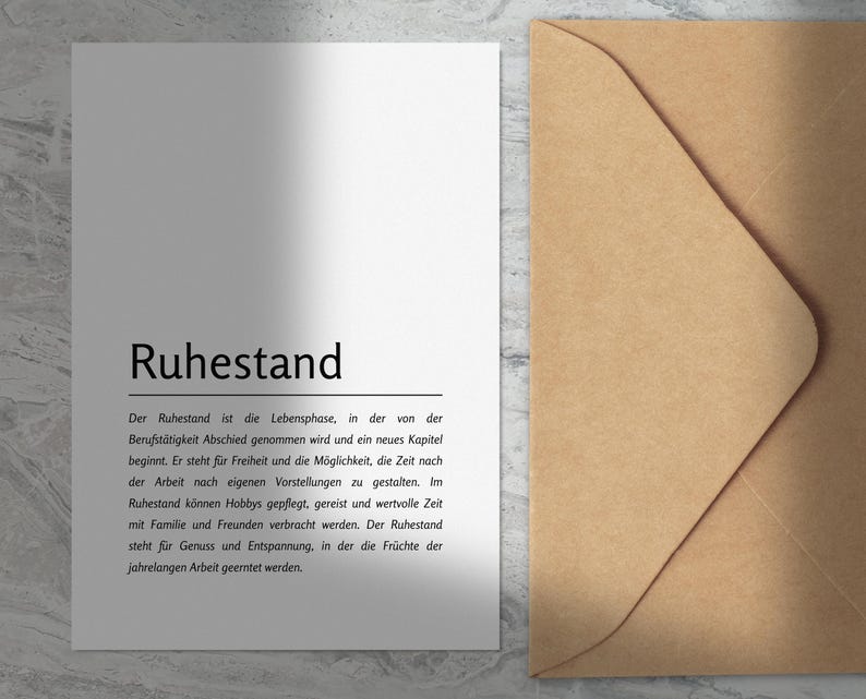 Karte Zum Ruhestand Zum Selbstausdrucken • Sofort-download Als PDF, PNG ...