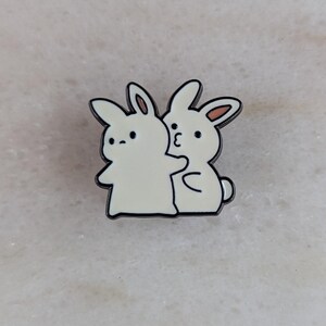 Playful Bunny Enamel Pin ~ Cute Rabbit Lapel Pin ~ Kawaii Bunny Gift ...