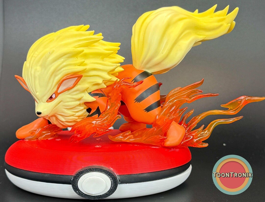 4.5" Arcanine Pokeball Stand Pokemon Desk Lamp Light - Etsy