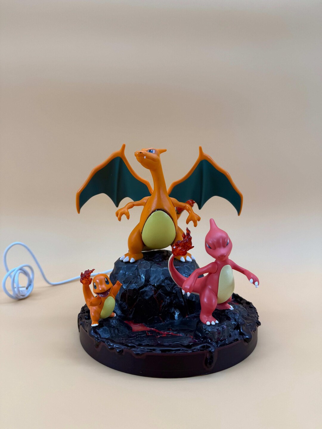 6" Charizard Charmeleon Charmander Round Pokemon Desk Lamp Light - Etsy