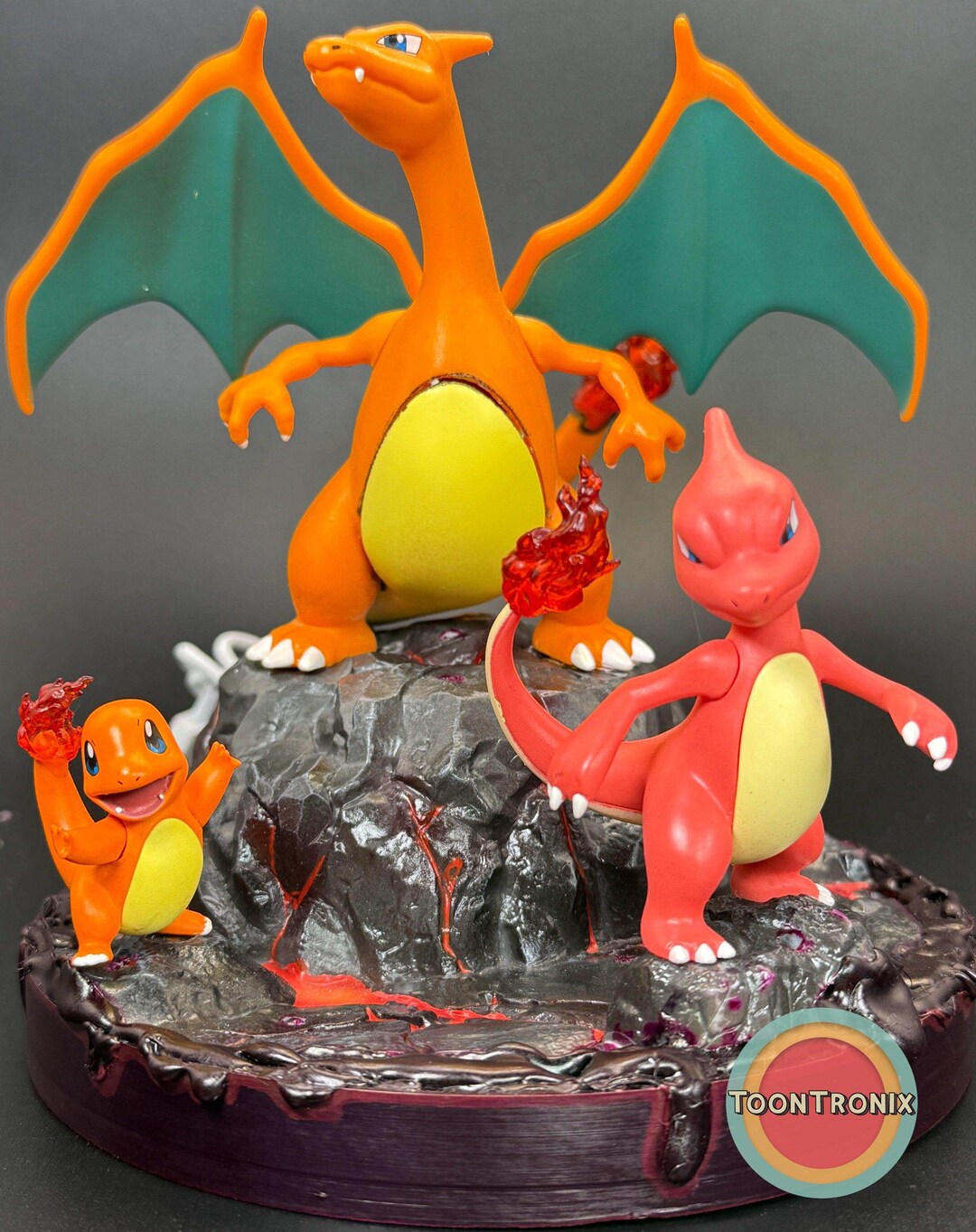 6" Charizard Charmeleon Charmander Round Pokemon Desk Lamp Light - Etsy
