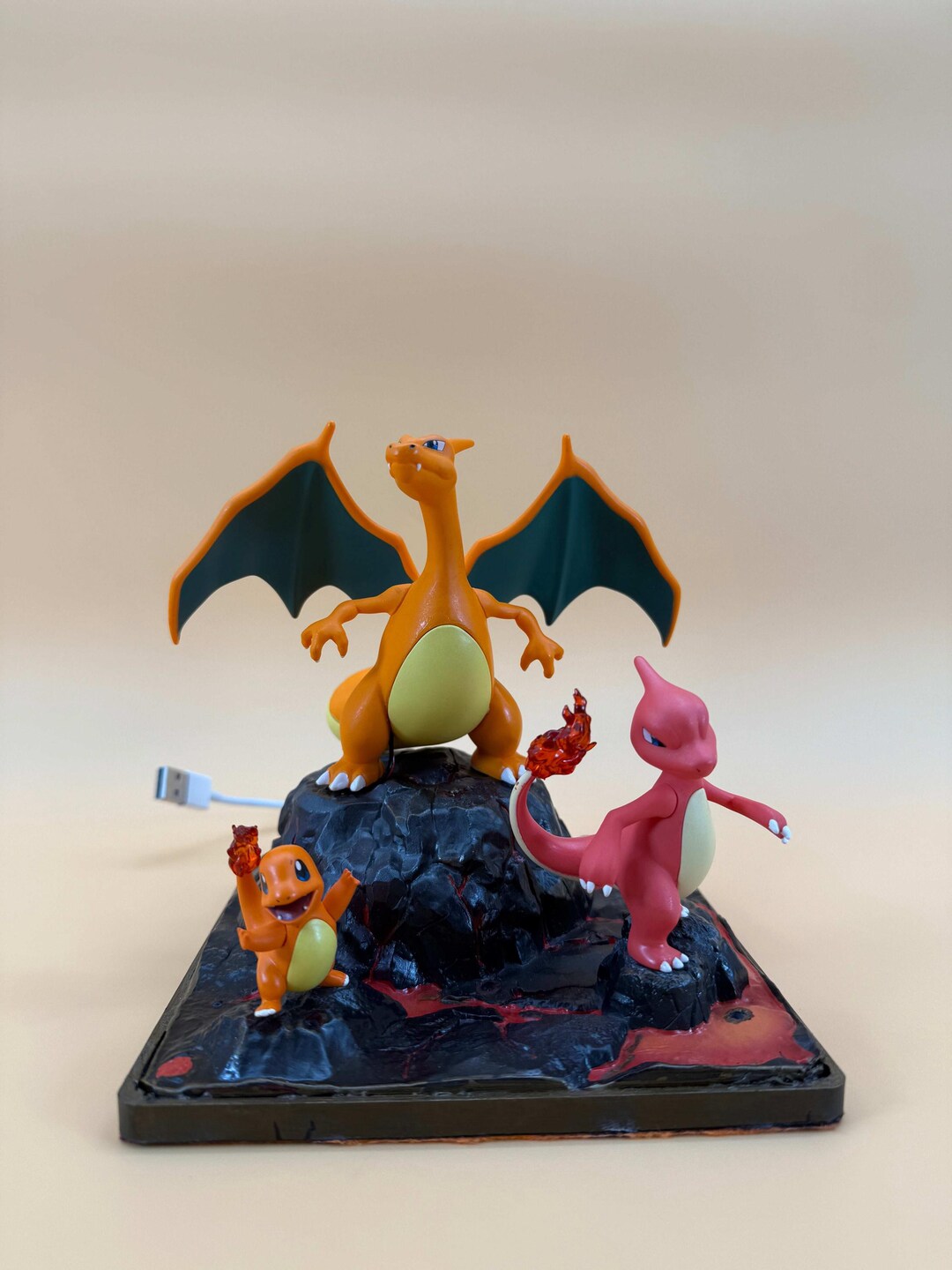 6" Charizard Charmeleon Charmander Square Pokemon Desk Lamp Light - Etsy