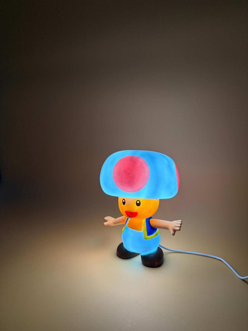 6" Nintendo Toad Desk Lamp Light - Etsy