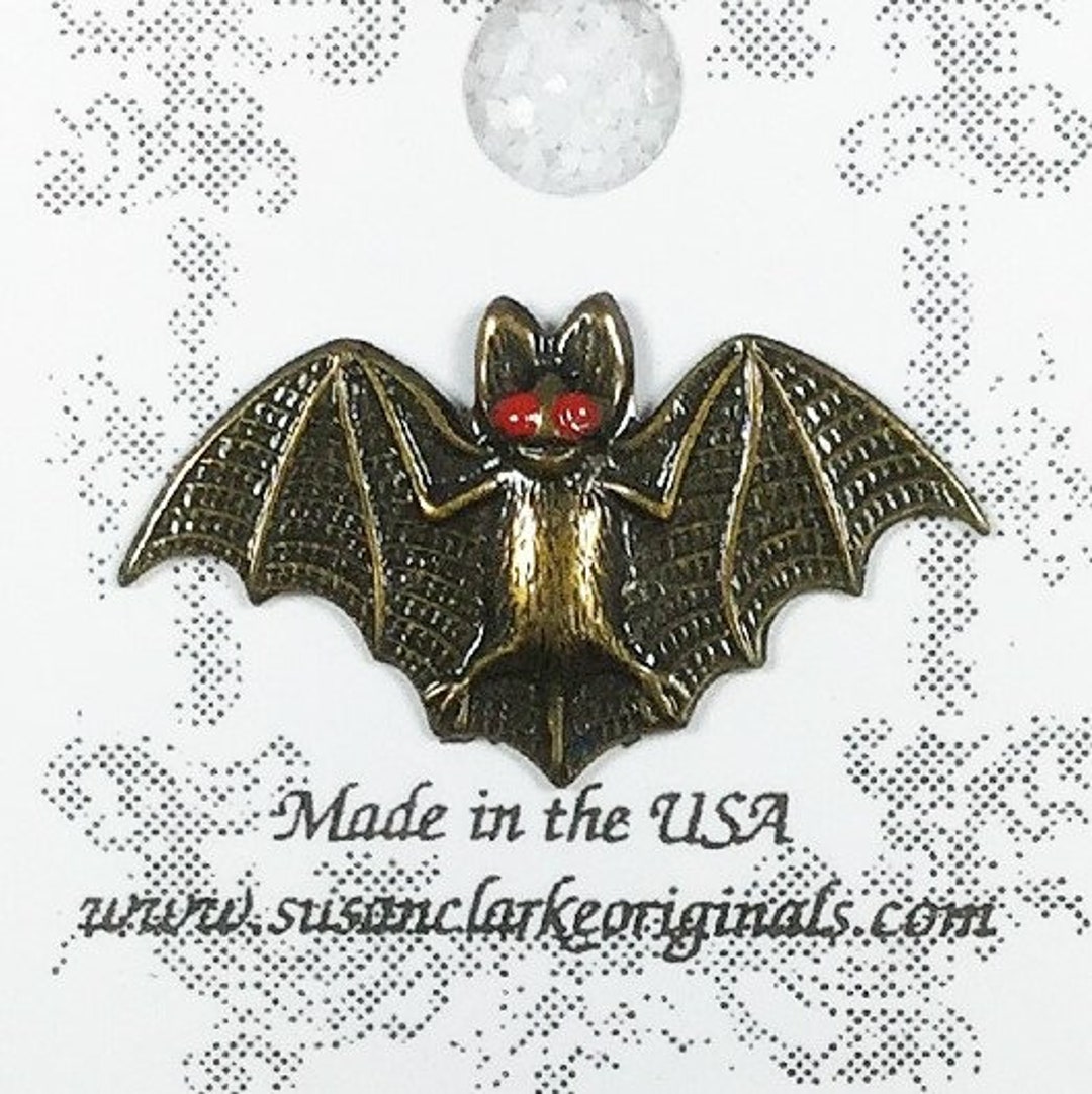 Metal Bat Button - Hand Painted - for Quilting, Crafters, Scrapbook ...