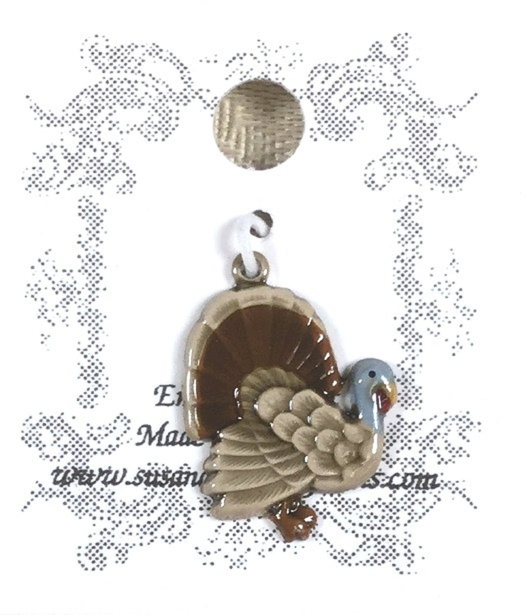Turkey Charm - Hand Painted - for Quilting, Crafters, Scrapbook ...
