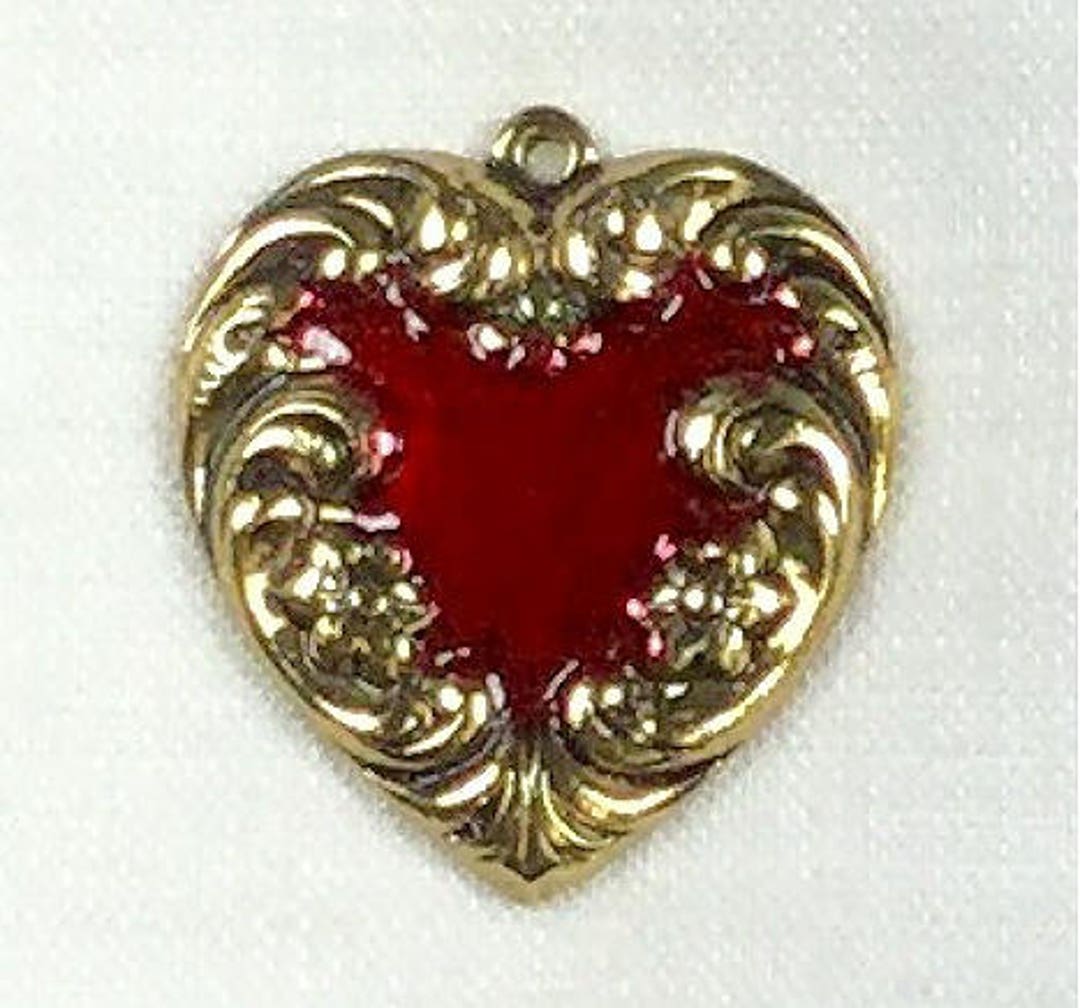 Red Heart Charm Hand Painted for Quilting, Crafters, Scrapbook ...