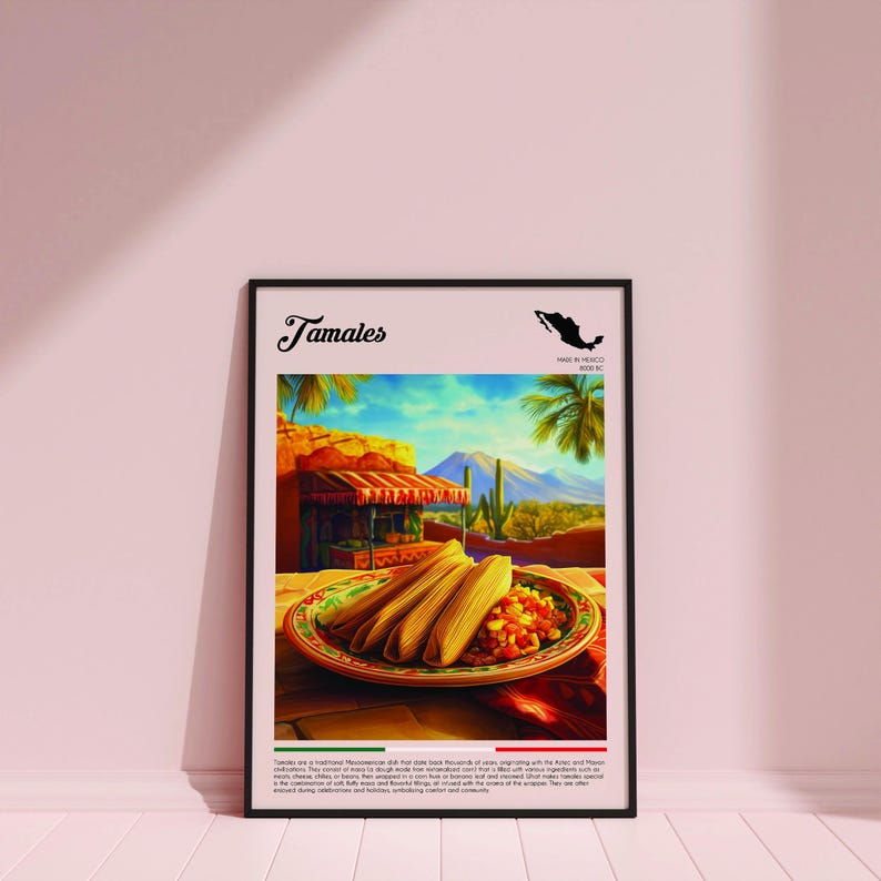Tamales Print | Tamales Poster | Mexican Food Wall Art | Mexico Food ...