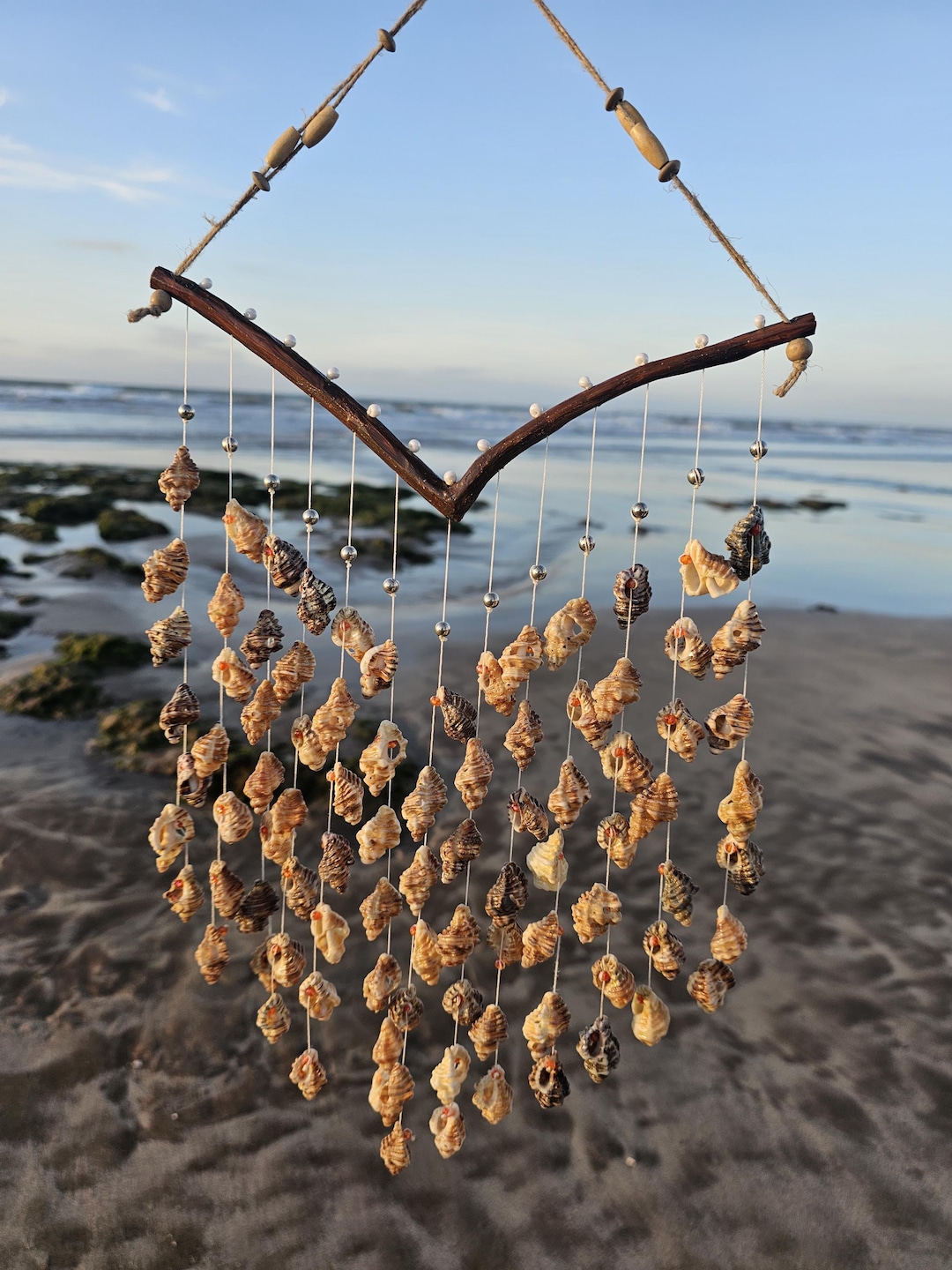 Seashell Beach Decor, Coastal Home Decor, Shell Wind Chimes, Beach ...