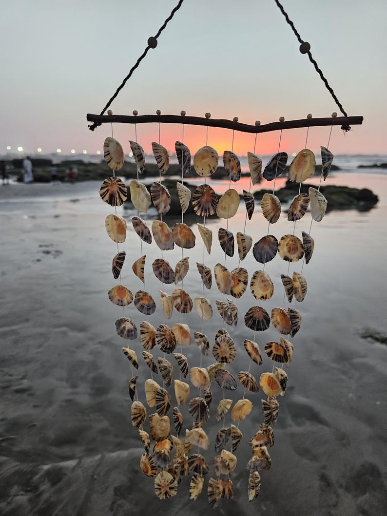 Seashell Wind Chime, Coastal Wall Hanging, Nautical Home Decor, Shell ...