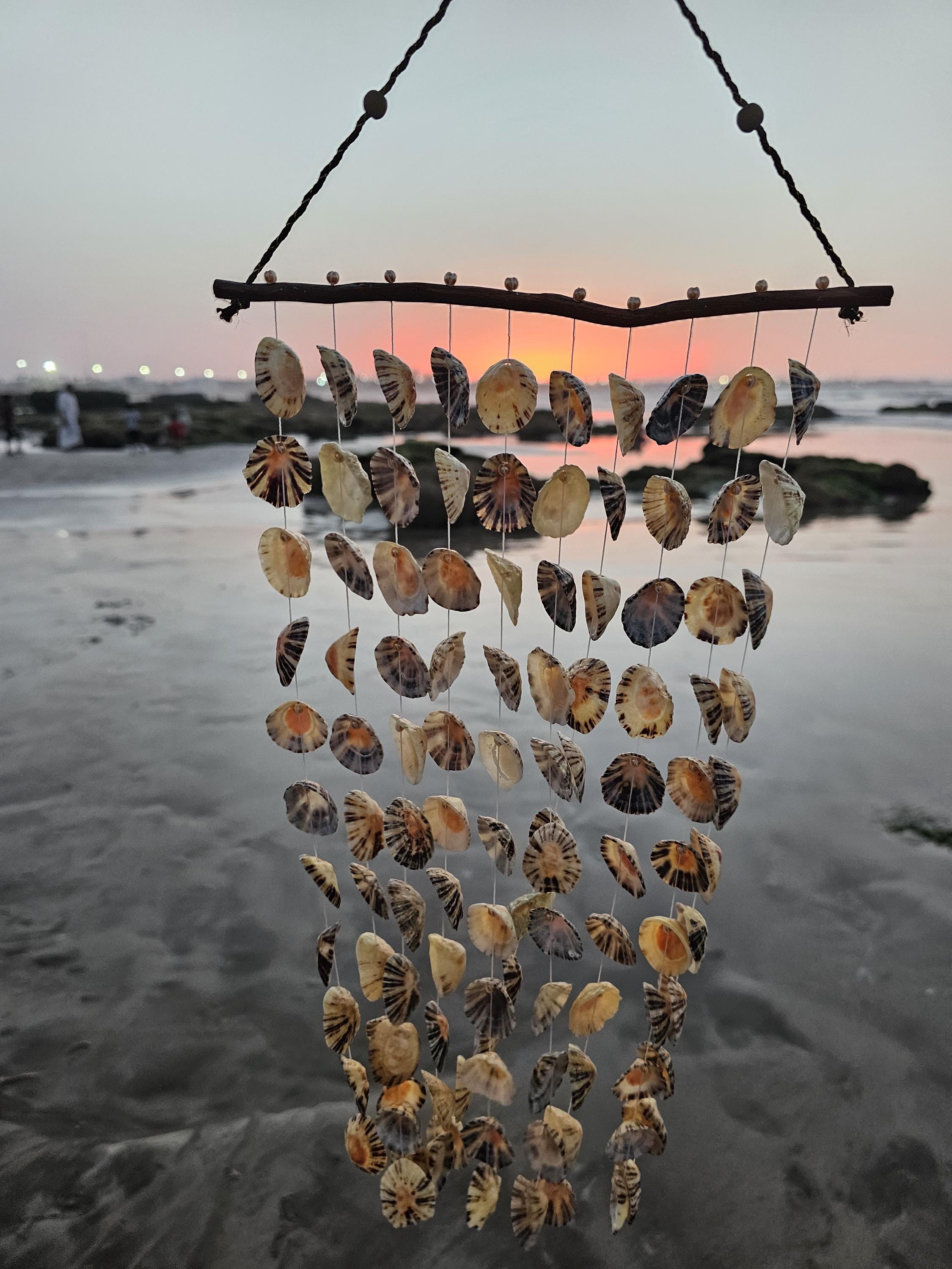Seashell Wind Chime, Coastal Wall Hanging, Nautical Home Decor, Shell ...