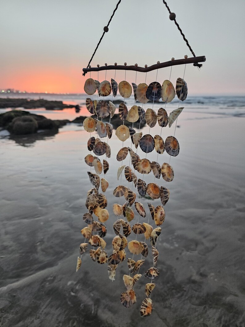 Seashell Wind Chime, Coastal Wall Hanging, Nautical Home Decor, Shell ...
