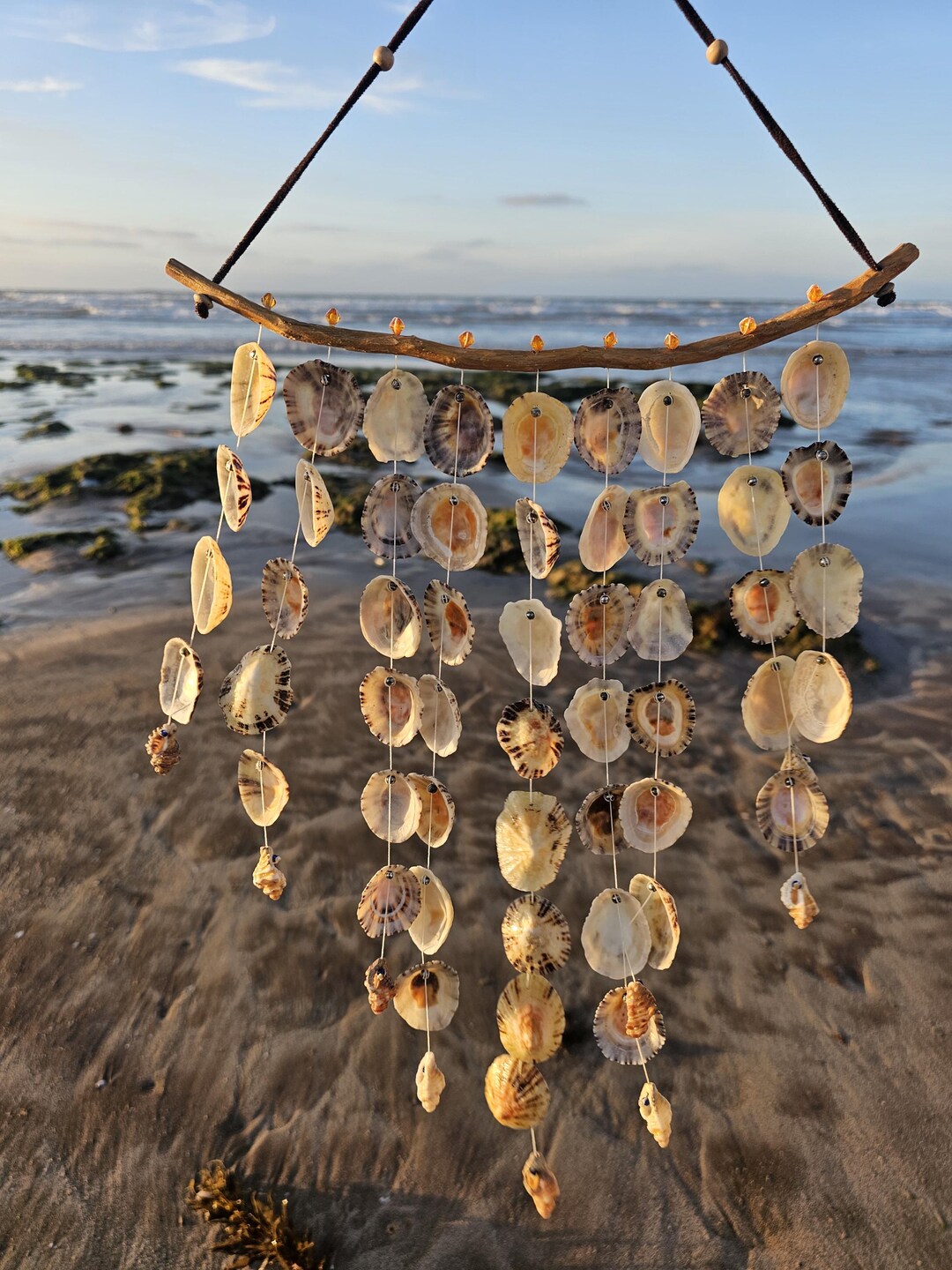 Seashell Wind Chime, Coastal Wall Hanging, Nautical Home Decor, Shell ...