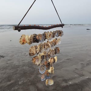 Seashell Wind Chime, Coastal Wall Hanging, Nautical Home Decor, Shell ...
