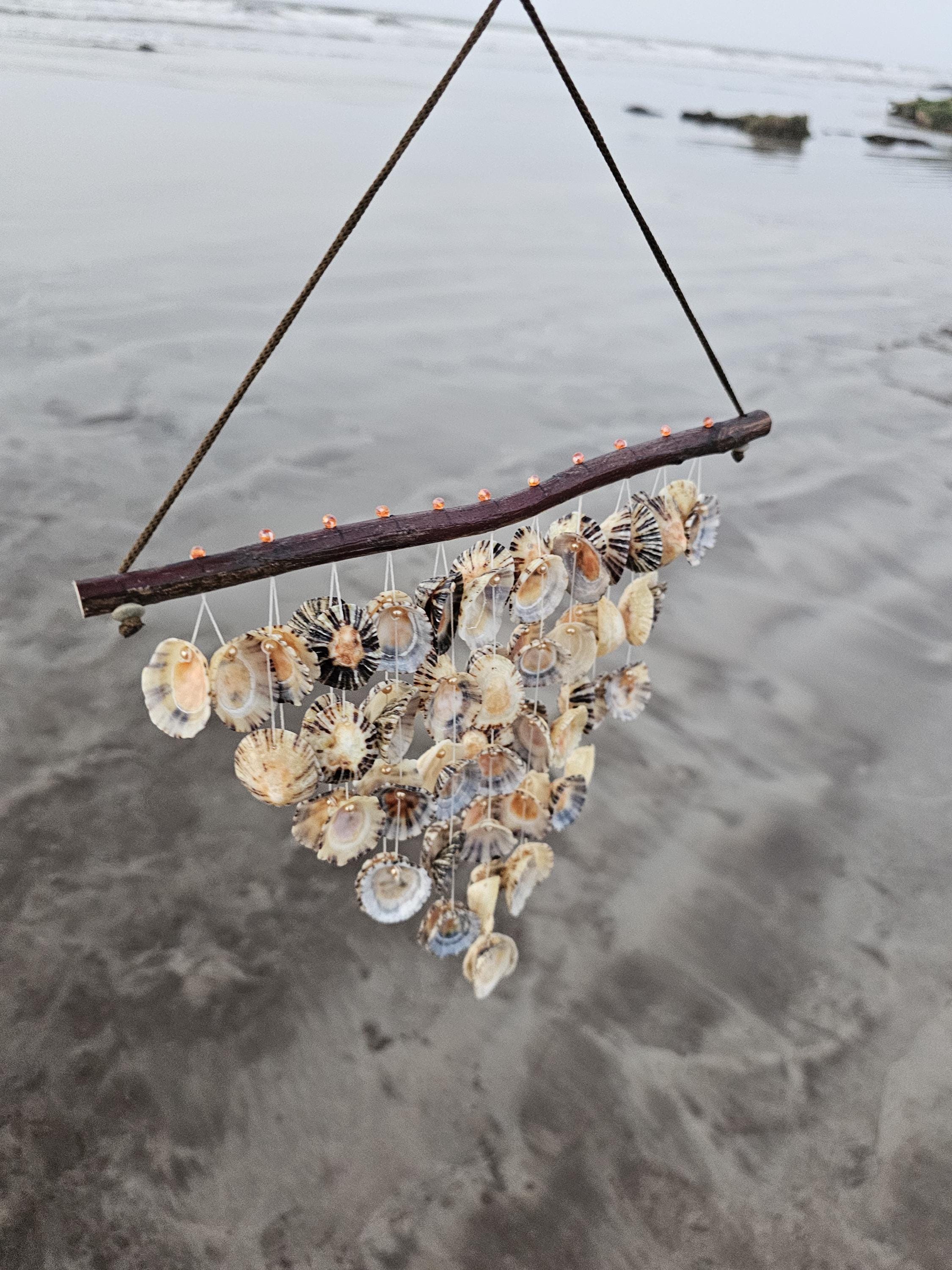 Seashell Wind Chime, Coastal Wall Hanging, Nautical Home Decor, Shell ...