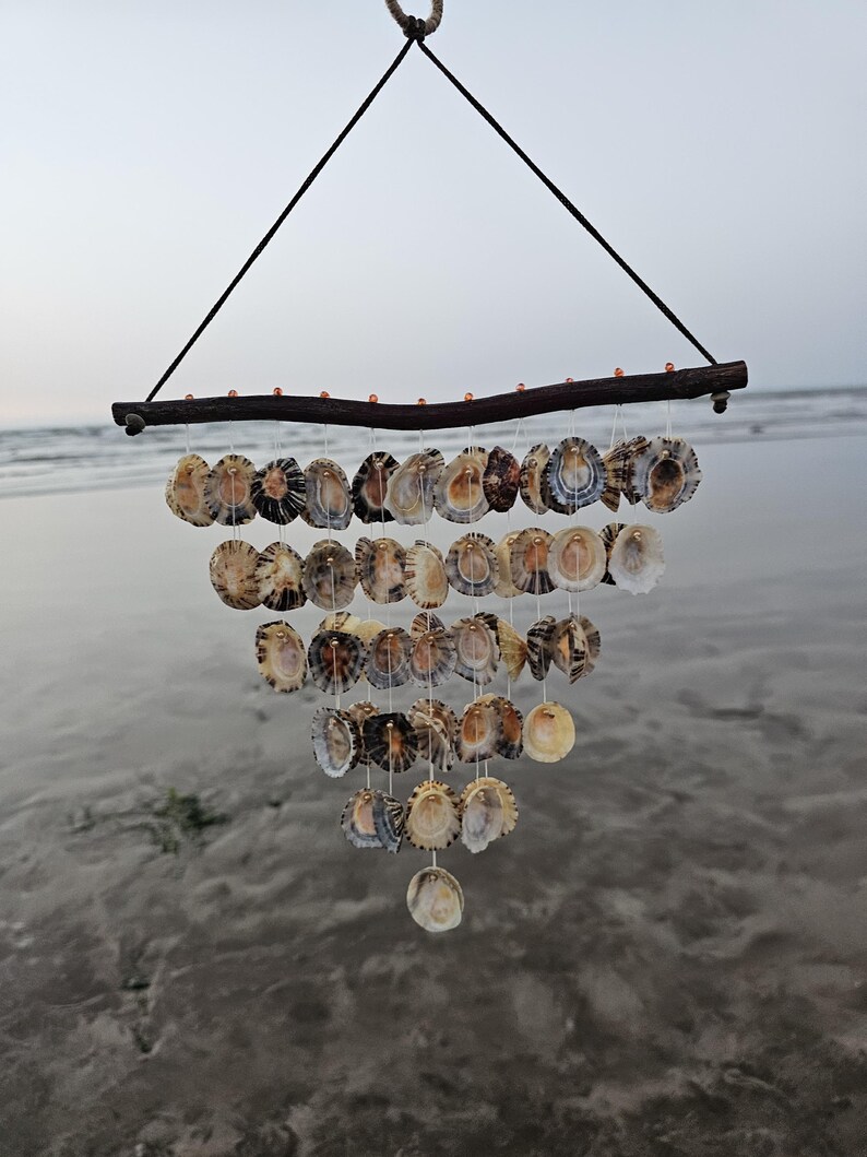 Seashell Wind Chime, Coastal Wall Hanging, Nautical Home Decor, Shell ...
