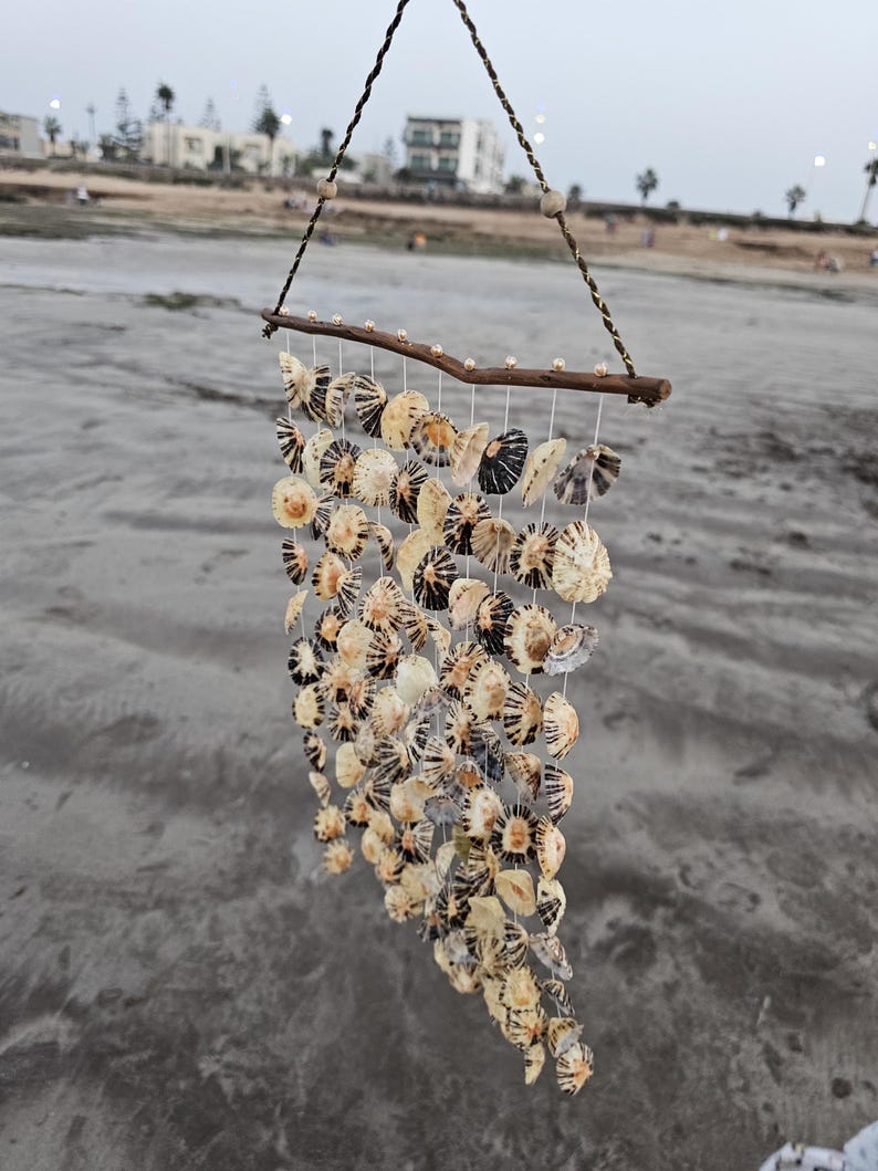 Seashell Wind Chime, Coastal Wall Hanging, Nautical Home Decor, Shell ...