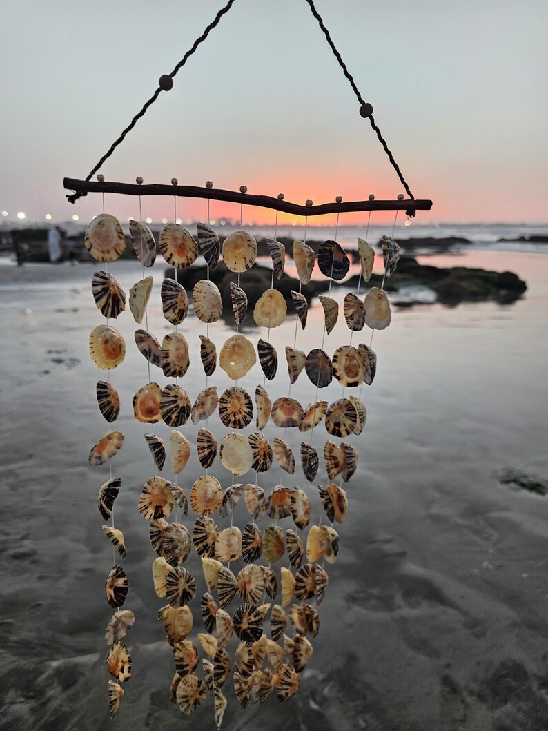 Seashell Wind Chime, Coastal Wall Hanging, Nautical Home Decor, Shell ...
