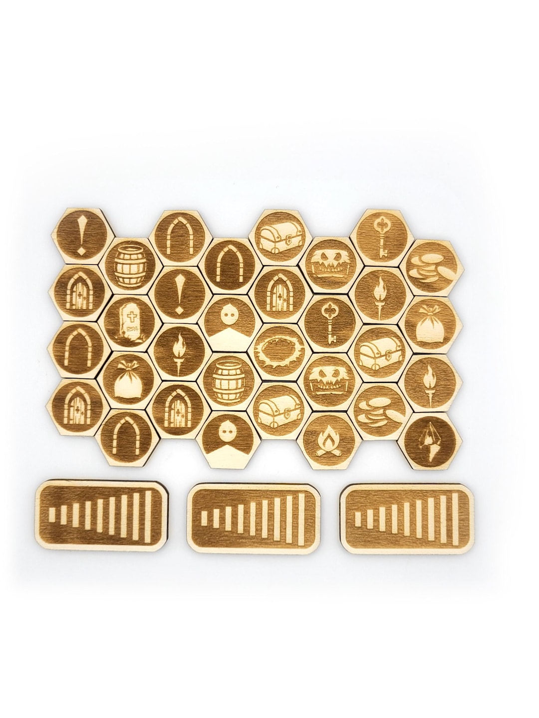 Laser-engraved Dnd Item Tokens Made of Wood 32 Battlemap Markers for ...