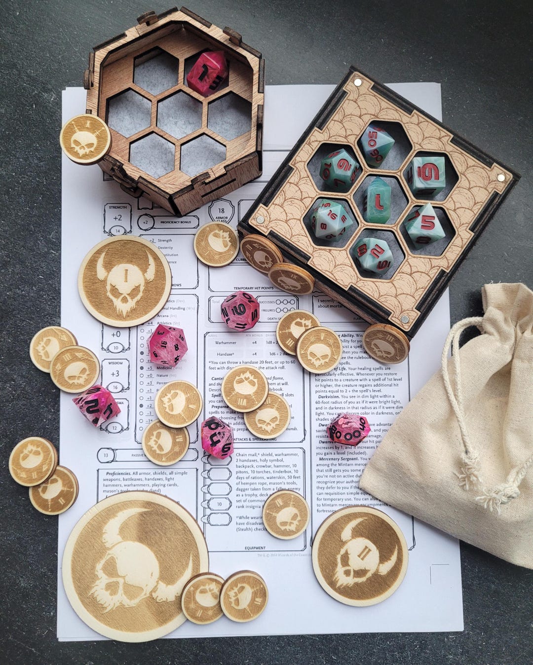 Printable Adventure Laser Engraved Dnd Enemy Tokens Made of Wood 22 ...