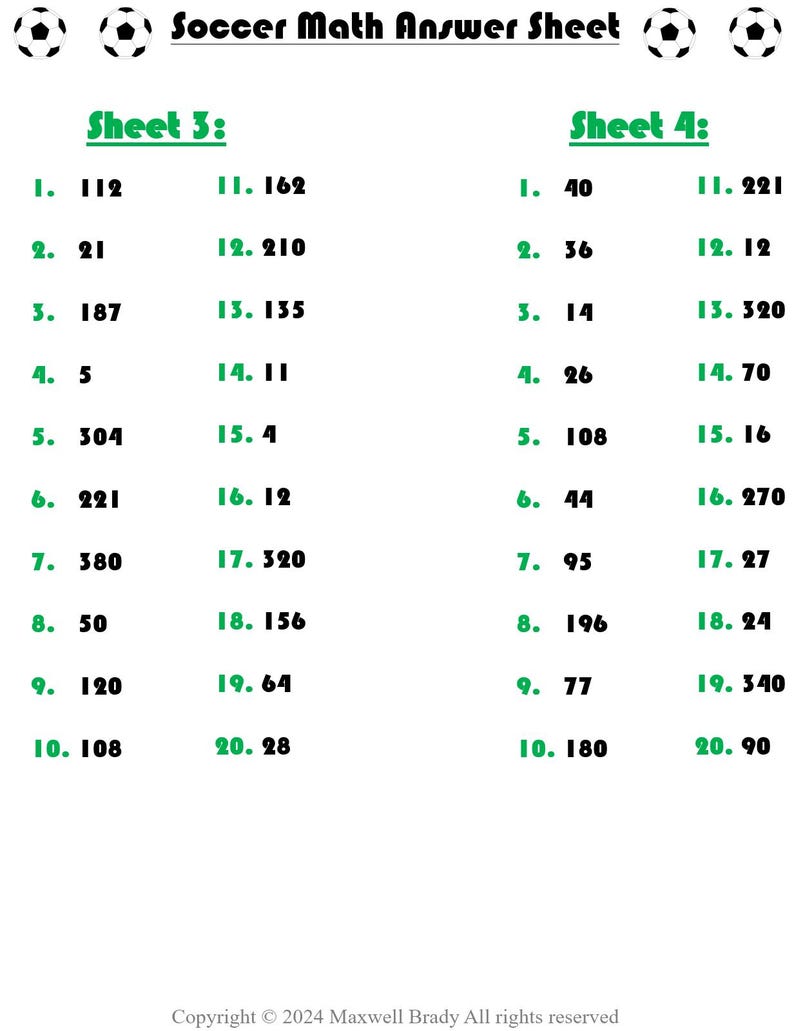 Multiplication Worksheet - Practice Multiplying Numbers 1-20 - Soccer ...
