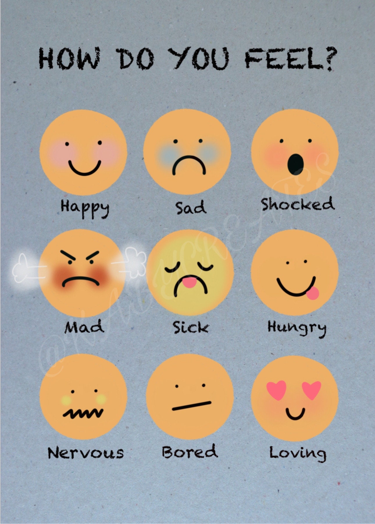 How Do You Feel? Kids Mood Chart - Etsy