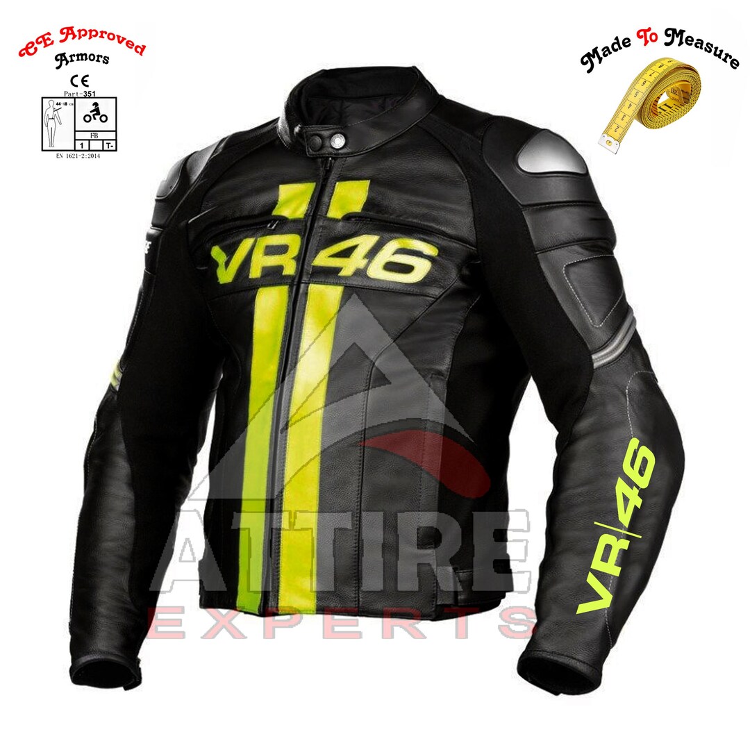 Custom VR46 Motorcycle Racing Leather Jacket - Etsy