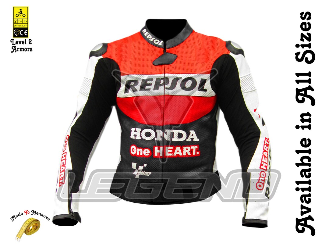 Honda Repsol Motorcycle Leather Jacket Premium Biker Jacket Genuine ...