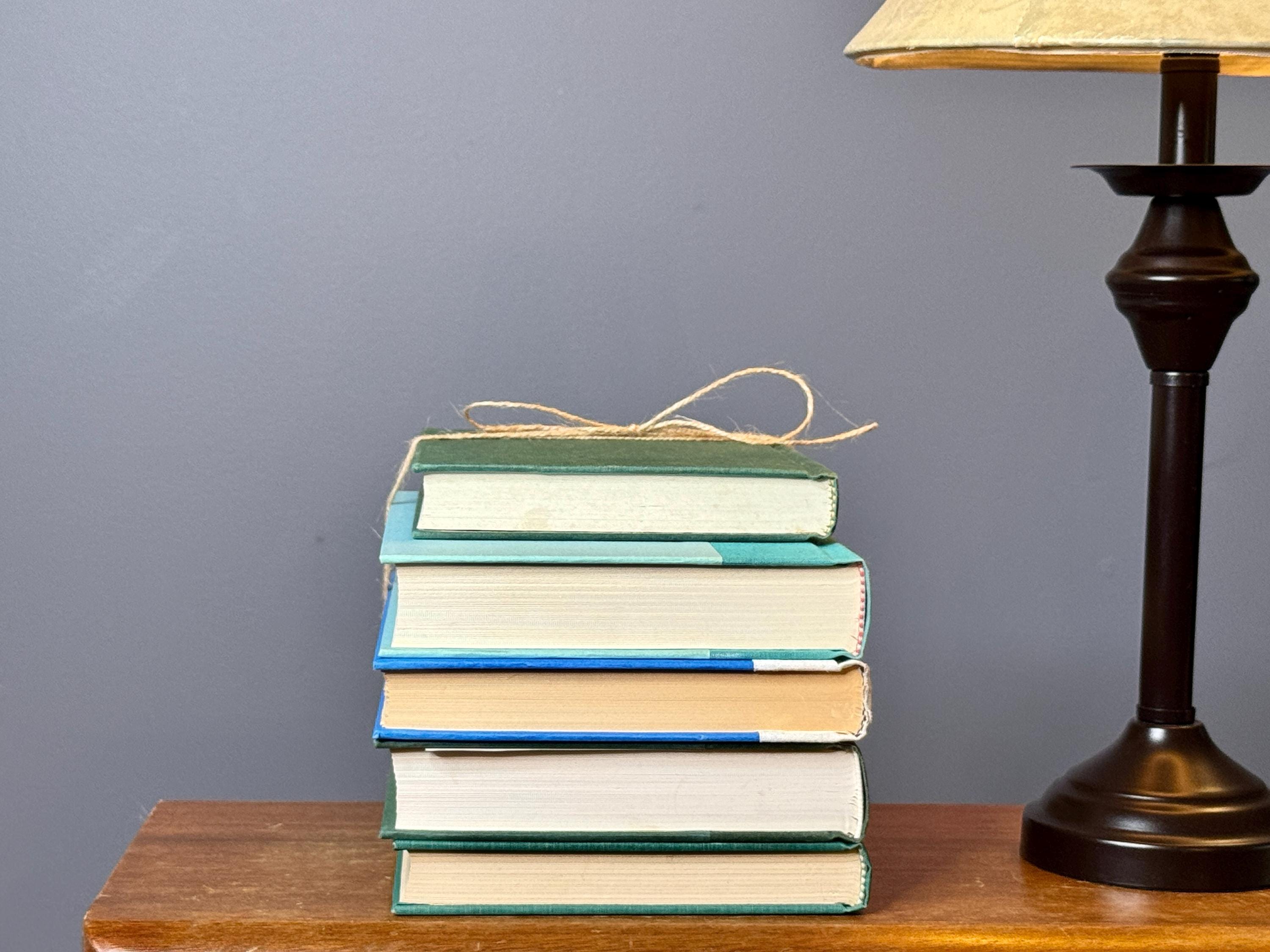 Vintage Green Book Stack - Etsy