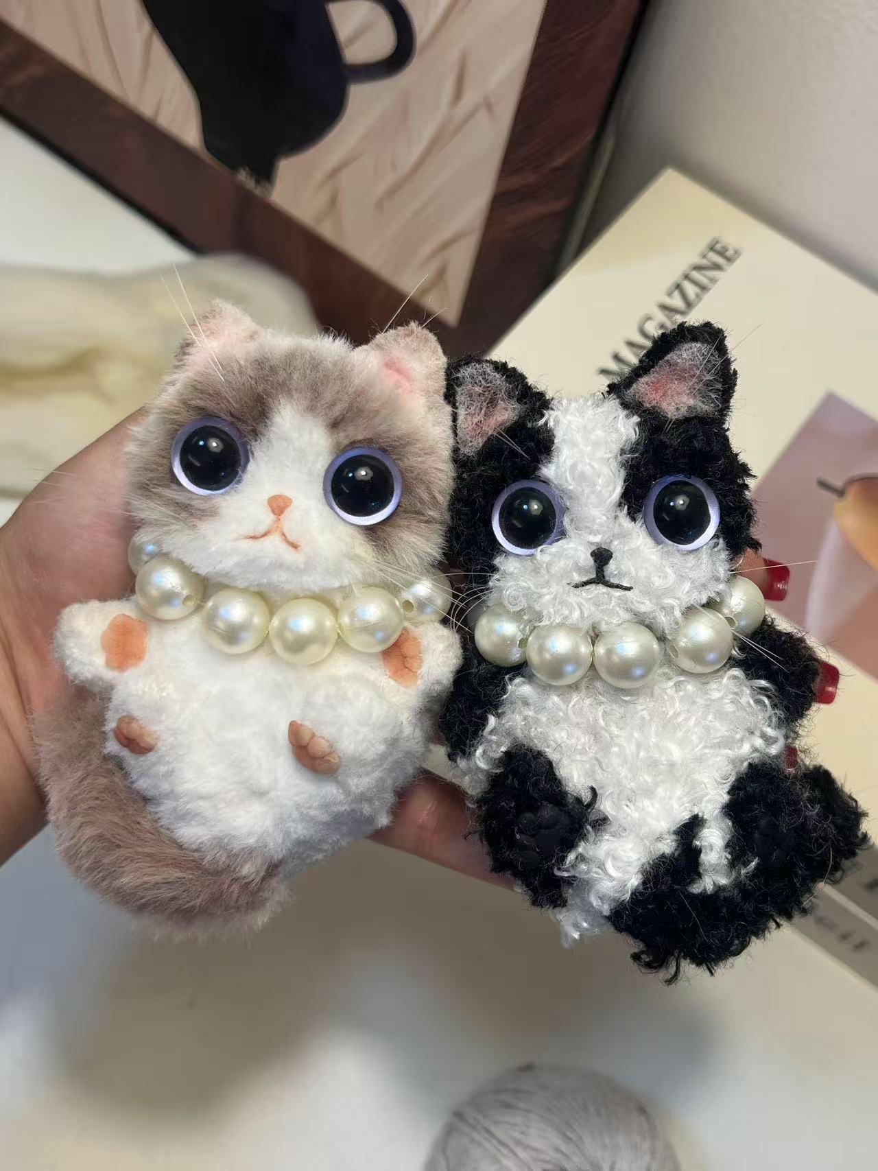 Custom Cat Plush,pocket-sized Doll,handmade Simulated Plush,cat Charm ...