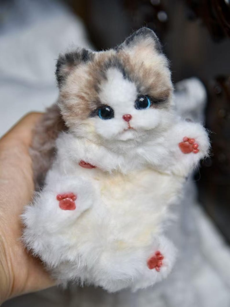 Custom Cat Plush Realistic Kitten Toy Handmade Simulated Plush ...