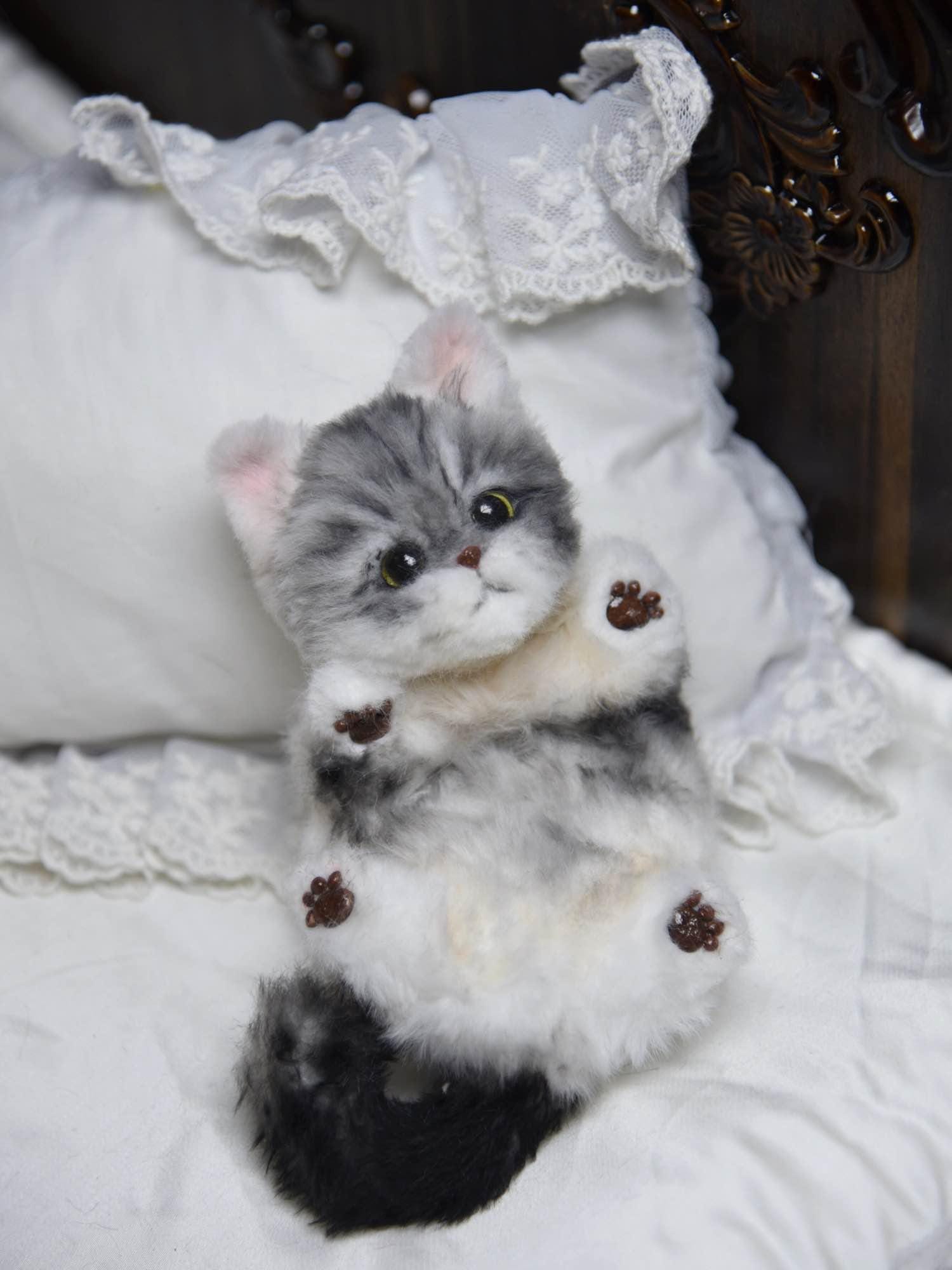 Custom Cat Plush Realistic Kitten Toy Personalized Stuffed Animal ...