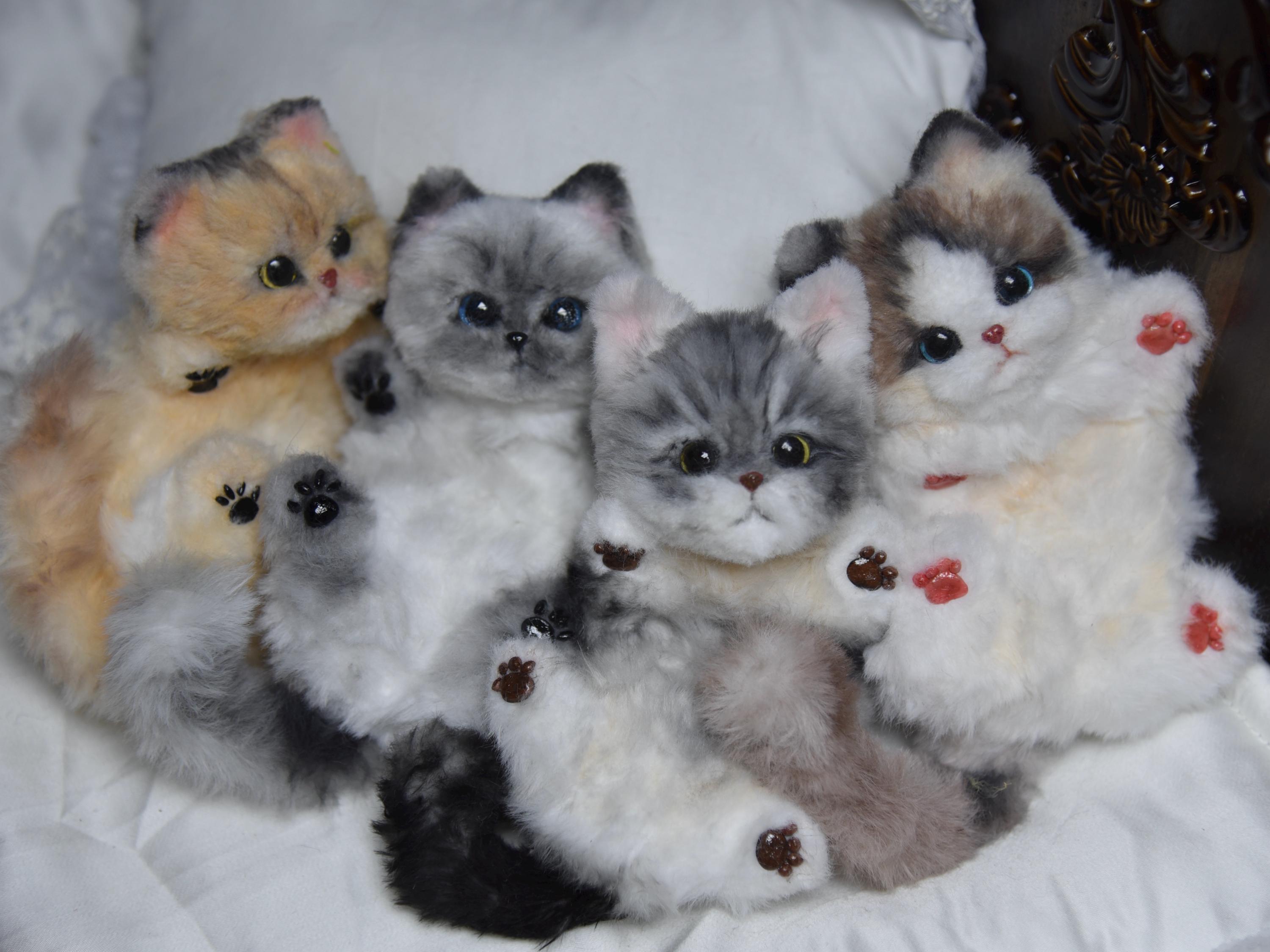 Custom Cat Plush Realistic Kitten Toy Handmade Simulated Plush ...