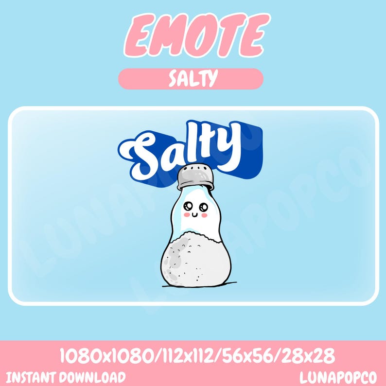 Salty Emote for Twitch/discord/kick Png No Background - Etsy