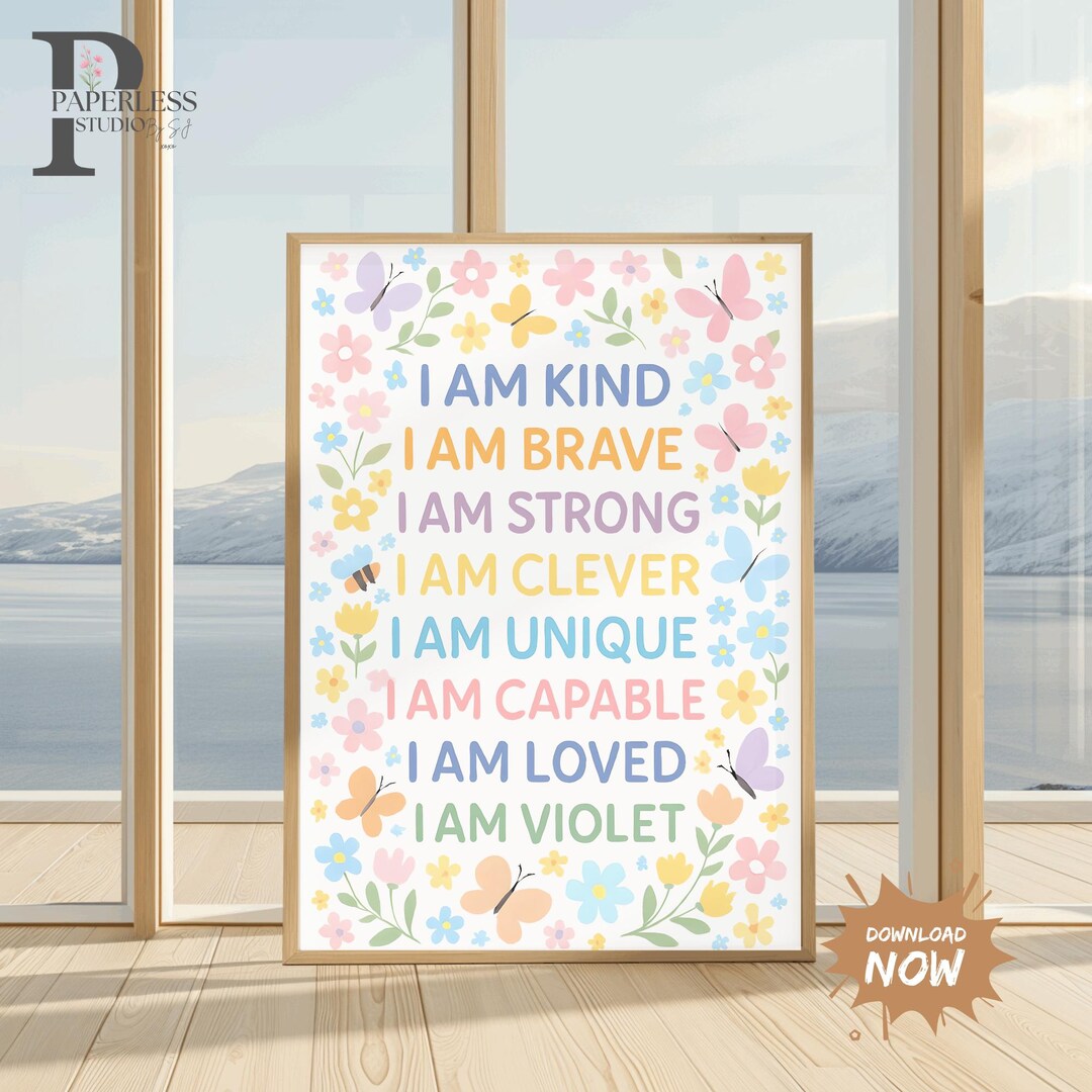 Pastel Affirmation Wall Art for Kids Teens Dorm Classroom Bedroom Decor ...